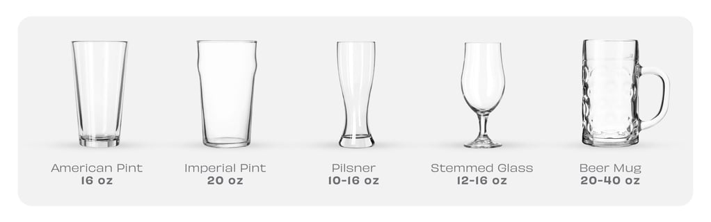 Beer Glass Sizes - Chart & Dimensions Guide